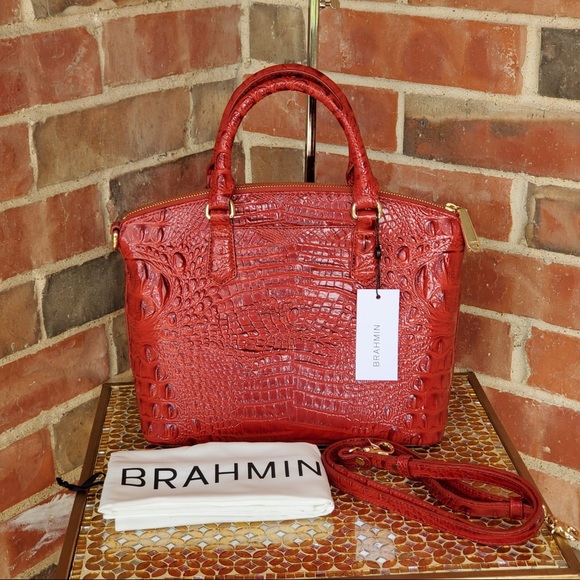 Brahmin | Bags | Brahmin Red Scarlet Melbourne Duxbury Satchel Nwt ...